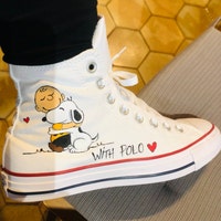 Converse All Star Snoopy Sneakers, Custom Snoopy Hand Painted - Etsy