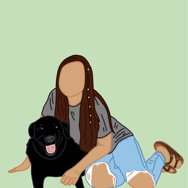 Two People Custom Portrait From Photo Digital Download - Etsy