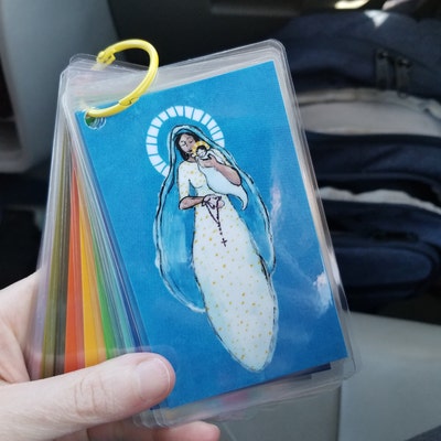 Illustrated Rosary Prayer Cards, Rosary Art, Catholic Gift, Rosary ...