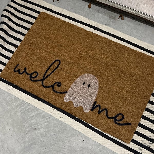 Halloween Ghost Welcome Mat, Halloween Doormat, Halloween Outdoor Decor ...