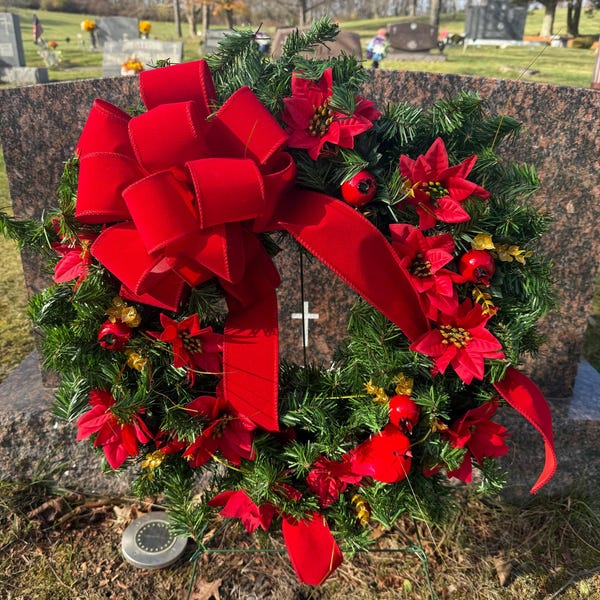 Fall Bow in Bright Colors Cemetery Saddle, Flowers for the Cemetery ...