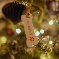 Personalised Dog Bone Christmas Decoration, Dog Bone Tree Decoration ...