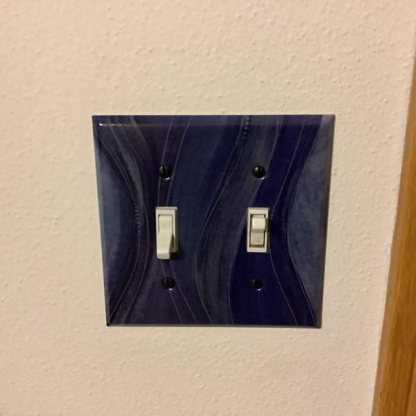 Navy Blue Metal Light Switch Plate Cover - Navy Blue Hues Modern Home ...