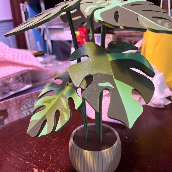 Monstera Philodendron Plant Coaster Set of 6, 3D Print Swiss Cheese ...