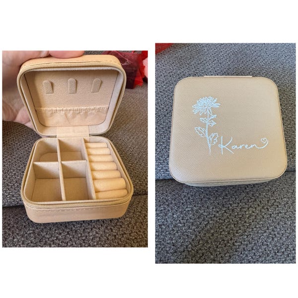 Personalized Flower Bouquet Jewelry Box, Christmas Gift for Her ...
