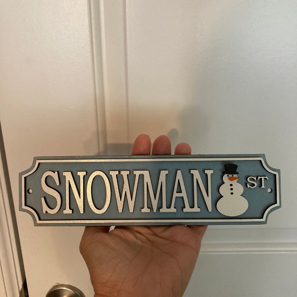 Handcrafted Snowman Street Sign, Winter Tiered Tray Decor - Etsy