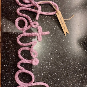 Custom Knitted Sign Made in Ukraine, Personalised Baby Name, Tricotin ...