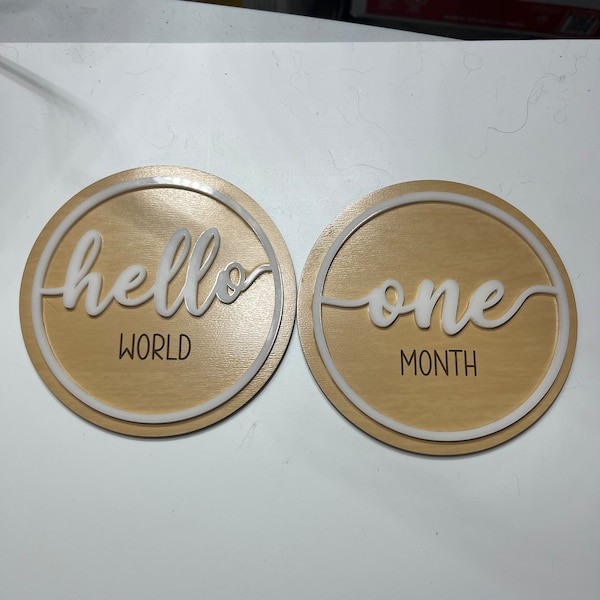 Layered Wooden Milestone Disc Svg, Baby Milestone SVG, Milestone Discs ...