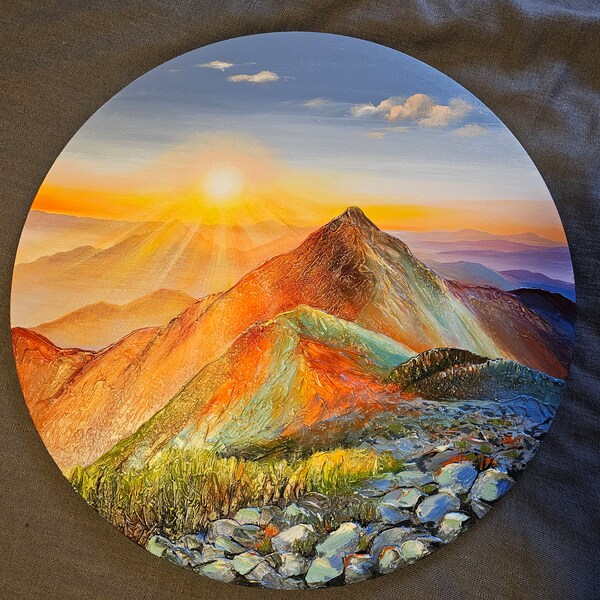 Handmade Bunny in Winter Woods,sunset,original Acrylic Art on Wood ...