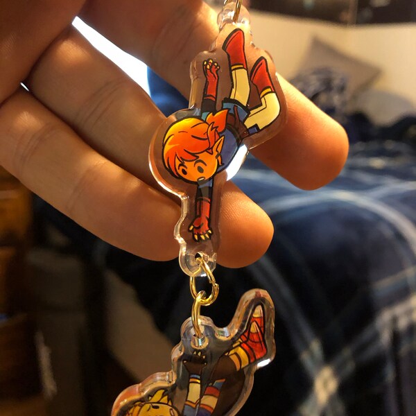 Zelda and Link Falling Keychain | Tears of the Kingdom - Etsy