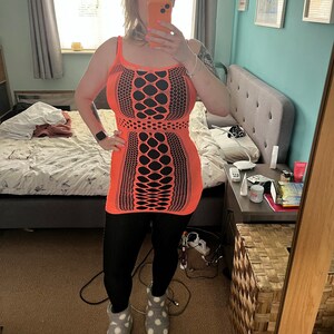 Neon Pink Fishnet Dress, Mesh Dress, Festival Dress, Rave Outfit, Pink ...