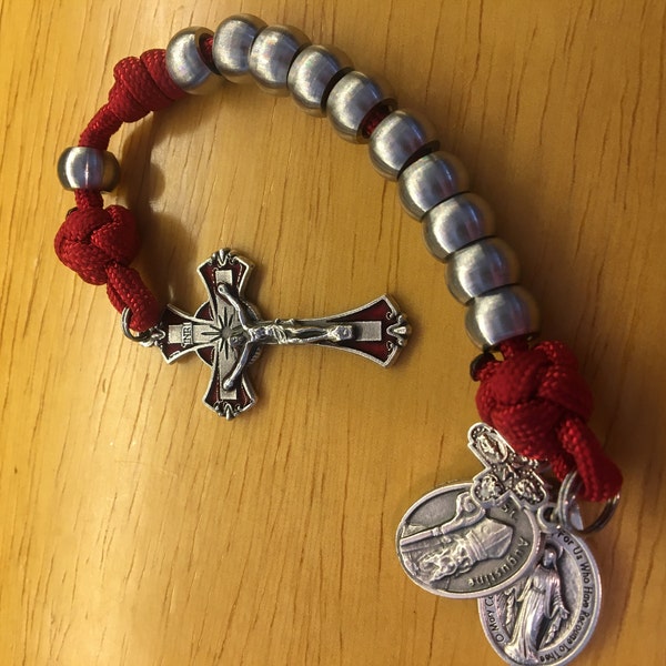 Lot of 2 Jesus Red Enamel Crucifix Rosary Cross Made in ITALY Silver ...