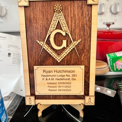 Masonic Past Master Plaque Custom Wood Engraved - Etsy