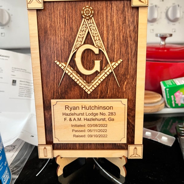 Masonic Plaque - Custom Wood Engraved - Etsy