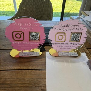 Multi QR Code Instagram Facebook Business Social Media Sign Salon Sign ...
