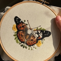 Butterfly: Hand Embroidery Pattern, Thread Painting Tutorial, Instant ...