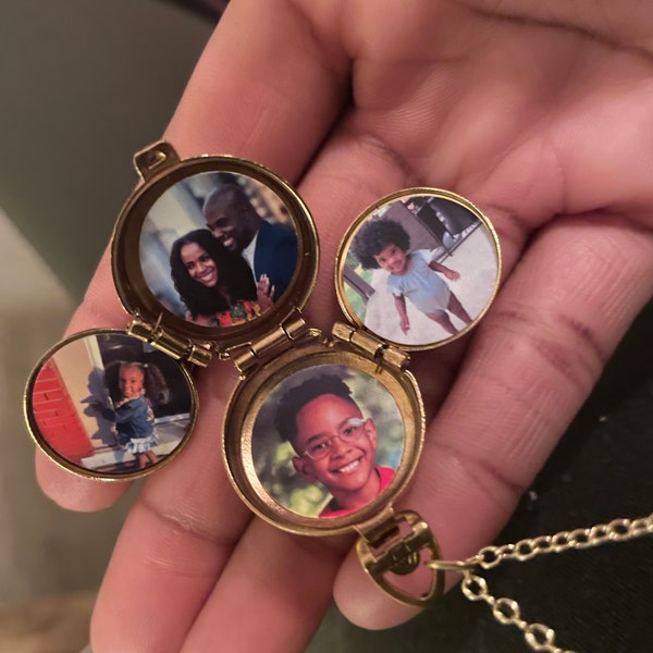 Incredible Four-way Locket Necklace Family Album Lockets Mourning ...
