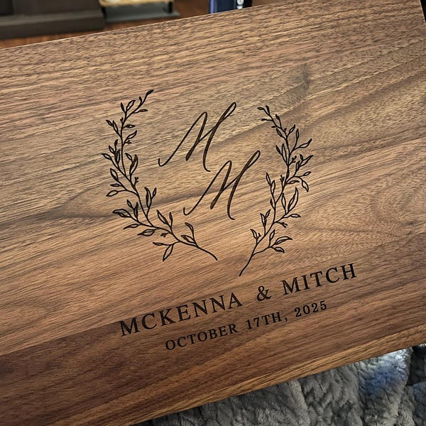 Personalized Walnut Keepsake Box, Wedding Memory Box, Wedding Keepsake ...