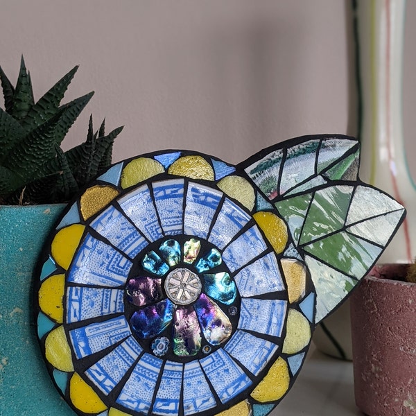 Blue Mosaic Funky Fish, Upcycled China Fish. - Etsy