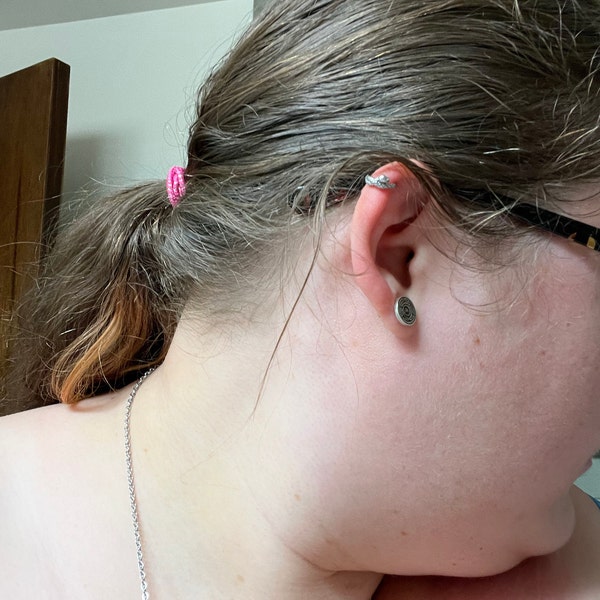 Snake Hinged Segment Hoop Earring, 16g Snake Cartilage Hoop, 16g Snake ...