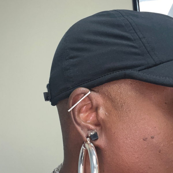 Bar Ear Cuff by Caitlyn Minimalist • Cartilage Cuff • Diamond Pave Ear ...
