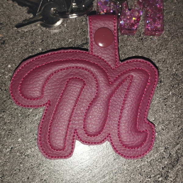 Puffy Foam Key Fob Snap Tab Gift Idea Monogram Alphabet Letters A-Z ...