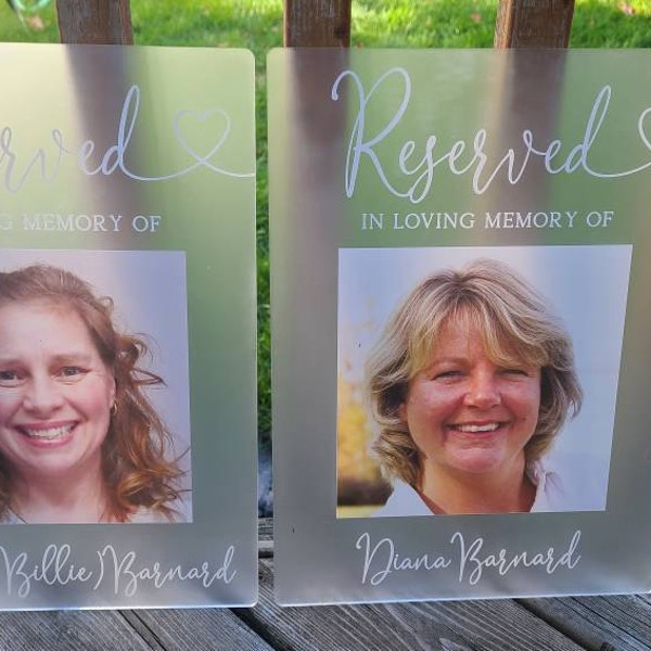 Reserved Memorial Sign, Personalized Memorial Plaque, in Loving Memory ...