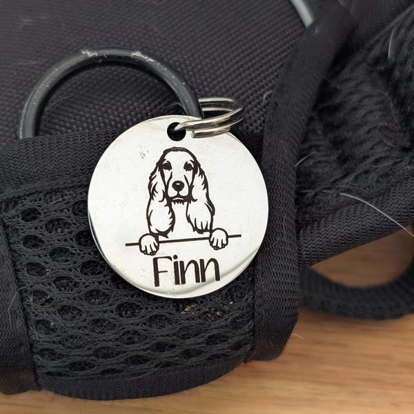 Dog Tag, Name Tag, Pet ID, Dog Name Disc, Engraved Stainless Steel ...