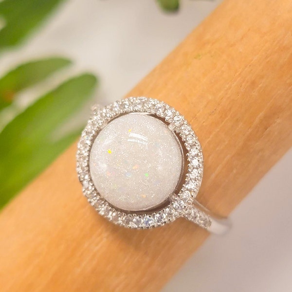 Keepsake Breast Milk Resin Ring Settings Round Solid Back 925 Sterling ...