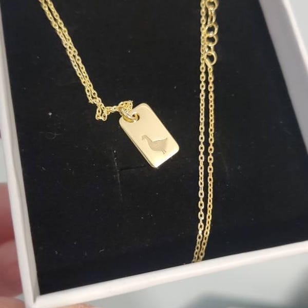 Chicken Necklace - 14K Gold Plated - Farm Jewelry - 925K Sterling ...