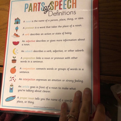 Parts of Speech Activity, Printable Grammar Game, Kids Language Arts ...