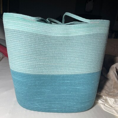 Rope Basket, Rope Tray, Tray, Wood Handles, Kitchen Basket, Wedding ...