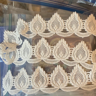 White Cotton Square Venise Lace - Etsy