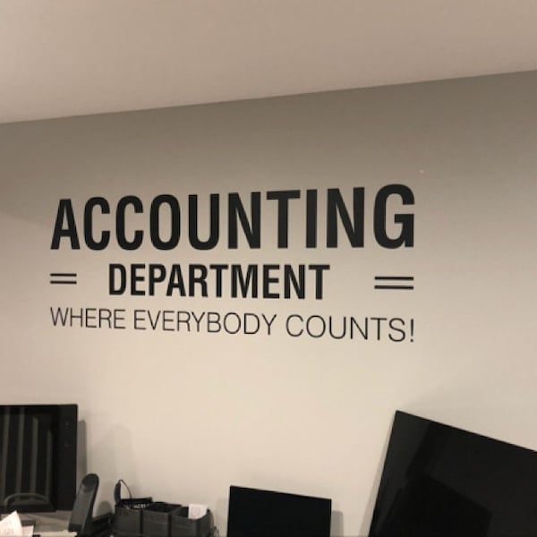 Accounting Department, Office, Office Wall Art, Wall Decal, Wall ...