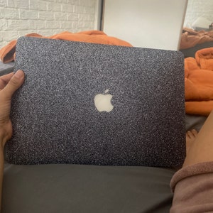 Baby Pink Glitter Laptop Case Diamante Initial Personalised Cover for ...