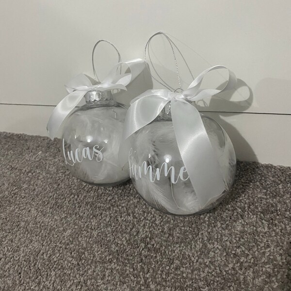 Christmas Bauble Name Labels, Decal Vinyls, Personalised Name Labels ...