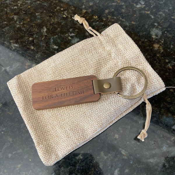 Engraved Wood Key Chain - Custom Keychain Gift for Home Car Office ...