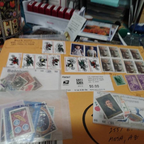 United States Postage Stamps - A Mixture of Vintage Used Stamps, (see ...
