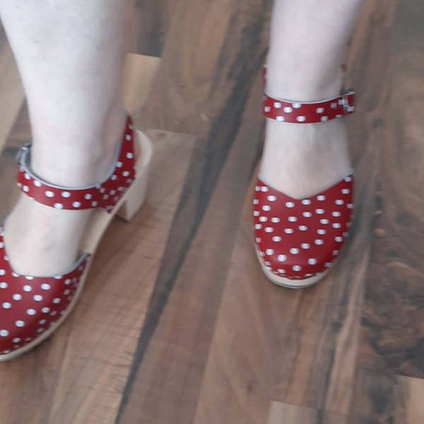 Original Swedish Clogs, Black Fat Leather With Carved 3 Dimensional ...