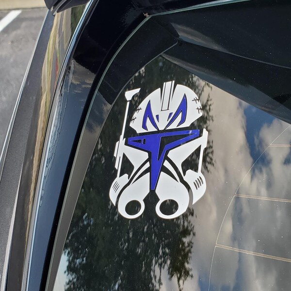 Star Wars Captain Rex - METALLIC Blue and White Permanent Vinyl Decal ...