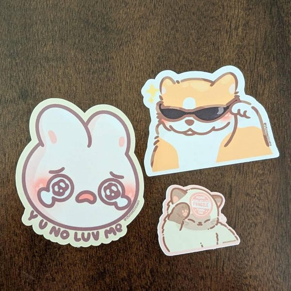 Please Handle With Love FRAGILE Sticker | Cat Meme Stickers | Kawaii ...