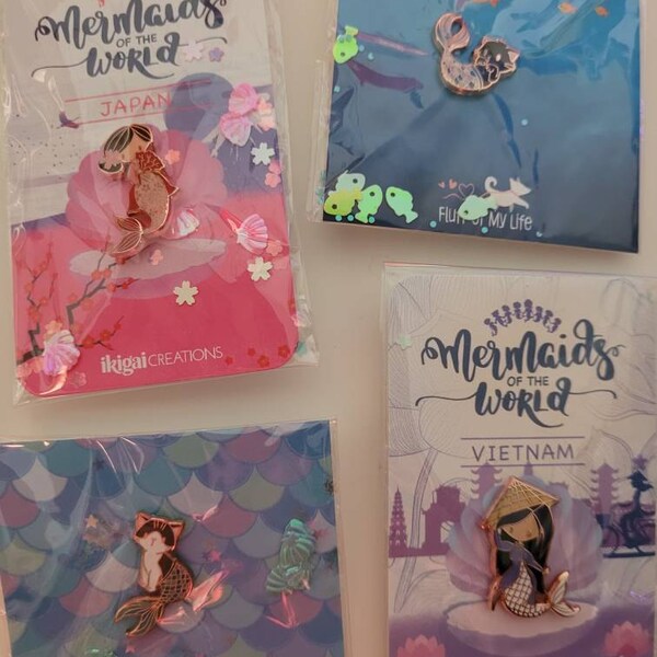 Maori Mermaid of New Zealand Hard Enamel Pin, Mermaids of the World ...