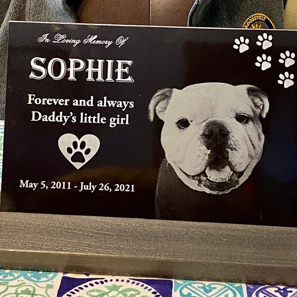 12x8 Custom Personalized Pet Headstone, Tombstone Laser Engraved on the ...