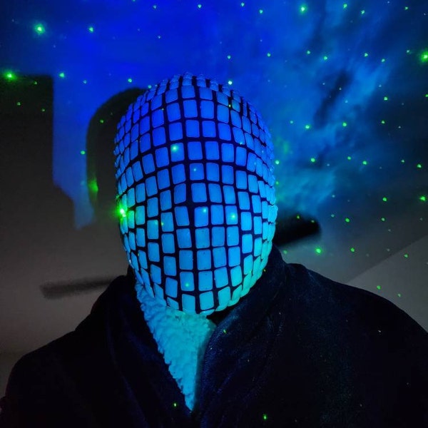 Famous Rapper Mask Night Mask Covered in Silver Jewel Pieces Full Face ...