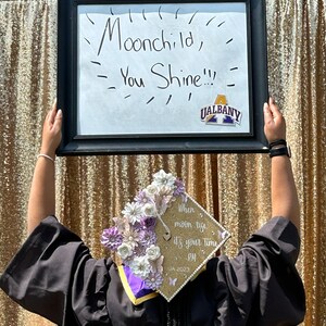 Purple/gold Graduation Cap Topper Paper Flowers Paper - Etsy