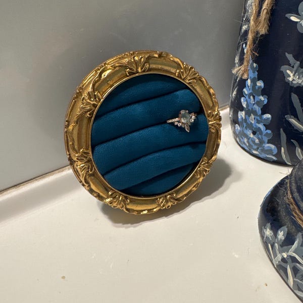 Engagement Ring Holder Earring Vintage Style Wedding Flat Lay ...