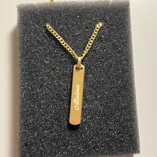 925 Sterling Silver Engraved Custom Necklace for Men Fathers Day Gift ...