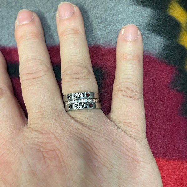 Firefighter - Stacking Ring - Badge Number - Wife - Thin Red Line ...
