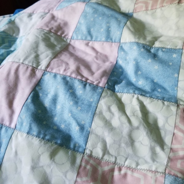 Made-to-order American Patchwork Flag Quilt, Patriotic Blanket, American Flag Decor, Red White ...