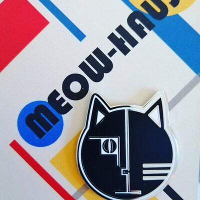 Meowhaus Cat Artist Enamel Pin - Etsy